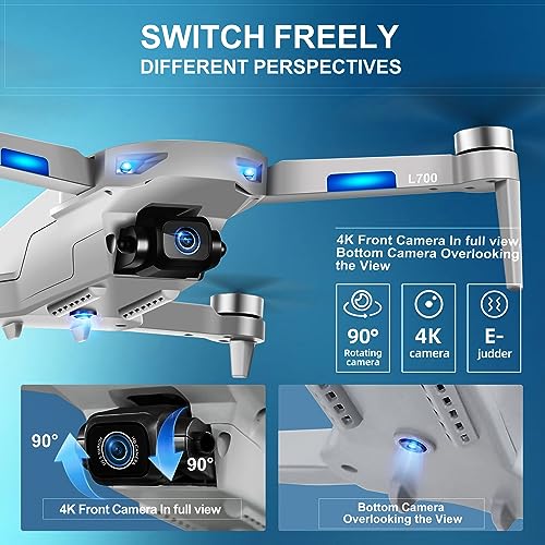 HHD Drones with Camera for Adults 4k, Easy GPS Quadcopter for Beginner with 40 mins Flight Time, 5G FPV Transmission, Auto Return Home, Follow Me,2 Batteries
