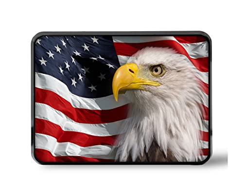 HOMETRIP US Bald Eagle Flag Trailer Hitch Cover Plug Fits 2 inch Receivers, 4 x 4 x 5 inches
