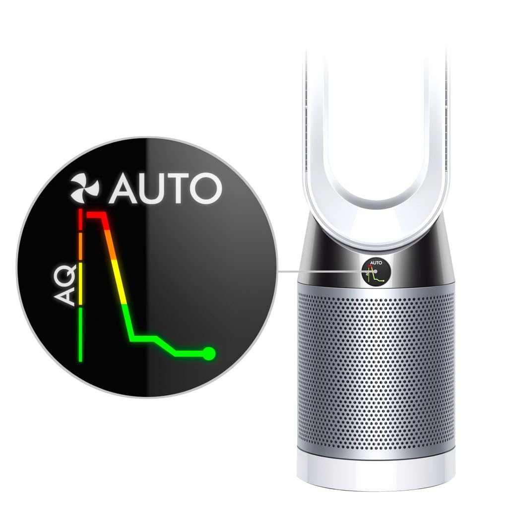 Dyson Pure Cool Purifier Fan TP4A remote controlled purifying fan with HEPA filtration (White and Silver), Standard