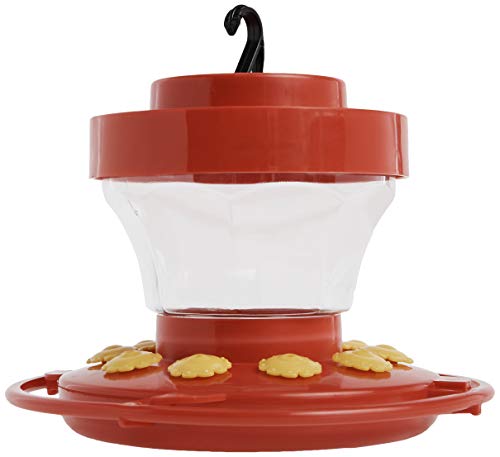 First Nature 993091-546 16 oz. Hummingbird Flower Feeder , Red