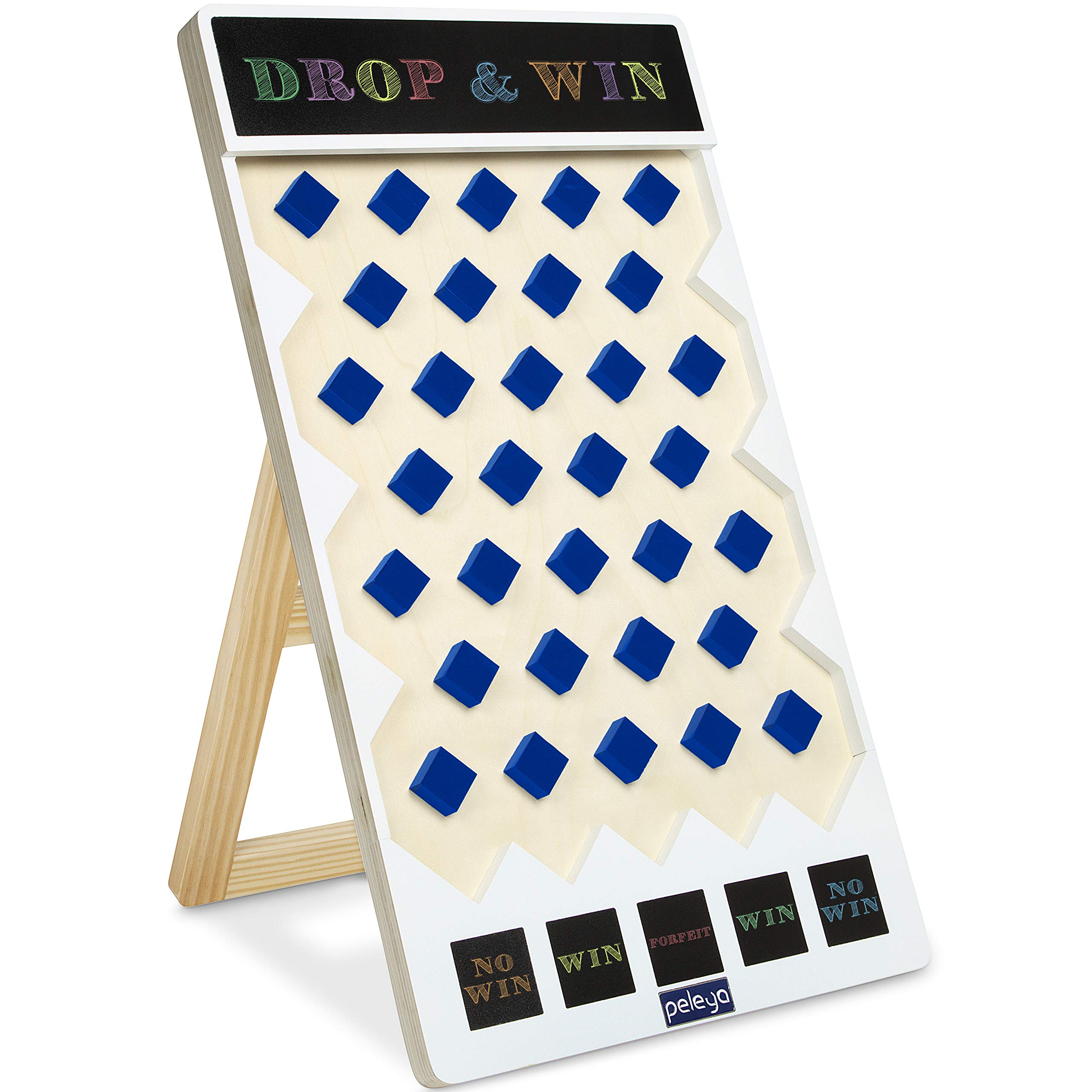 peleya Prize Drop Disc Game Wood 27.8" x 15.9" with Chalkboards Carnival Game Trade Show