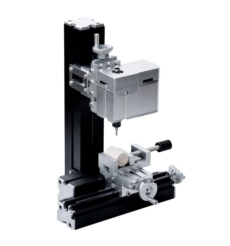 UTEYEEW 36W Mini Electroplated Metal Milling Machine, Didactical Hobbyist Woodworking Craft Miniature Wood Lathe Machine Miniature Miller 20000r/min