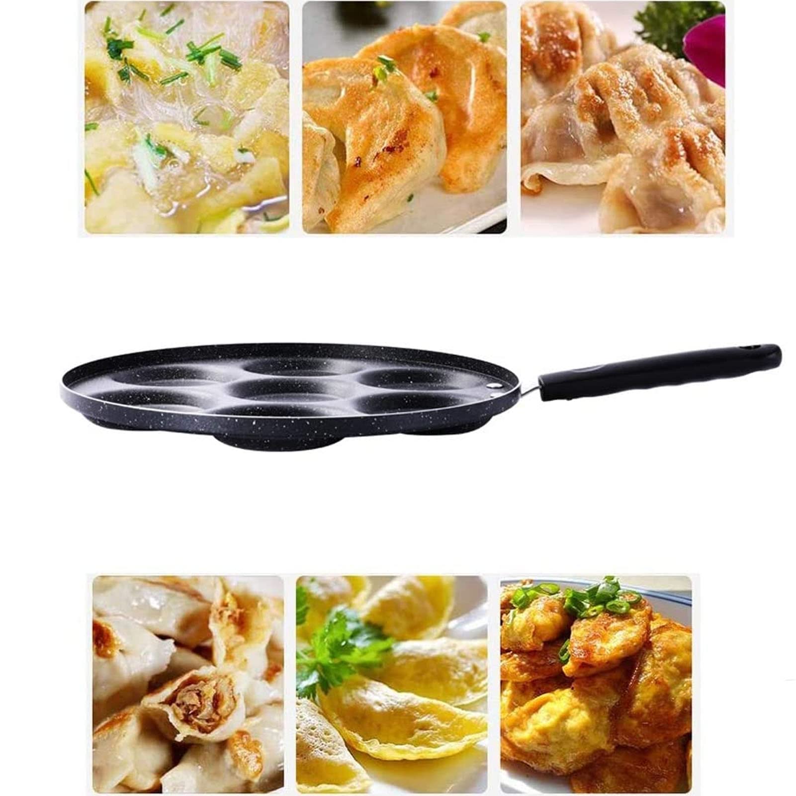 CHENJIEUS Home Kitchen Breakfast Omelette Pan, 7-hole Egg Frying Pan Non-stick Pancake Mold, Easy To Clean, Lazy Pan Provides All-in-one Breakfast.