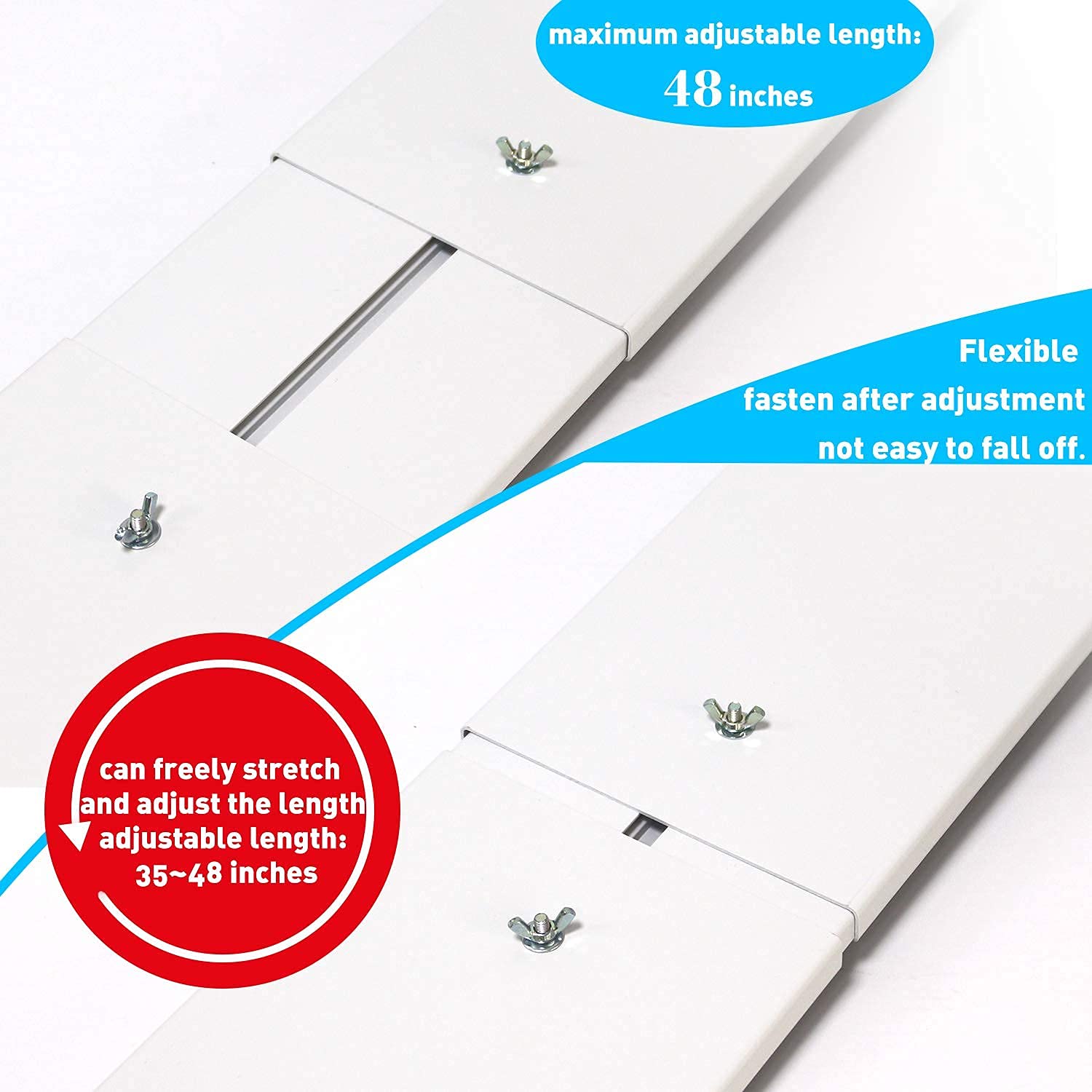 TOPOWN Ac Window Vent Kit Slide Kit Plate for Portable Air Conditioner Vertical/Horizontal PVC Seal Bracket -Adjustable Length-with 5.9"/15cm Adaptor Suitable for Mobile Air Conditioner