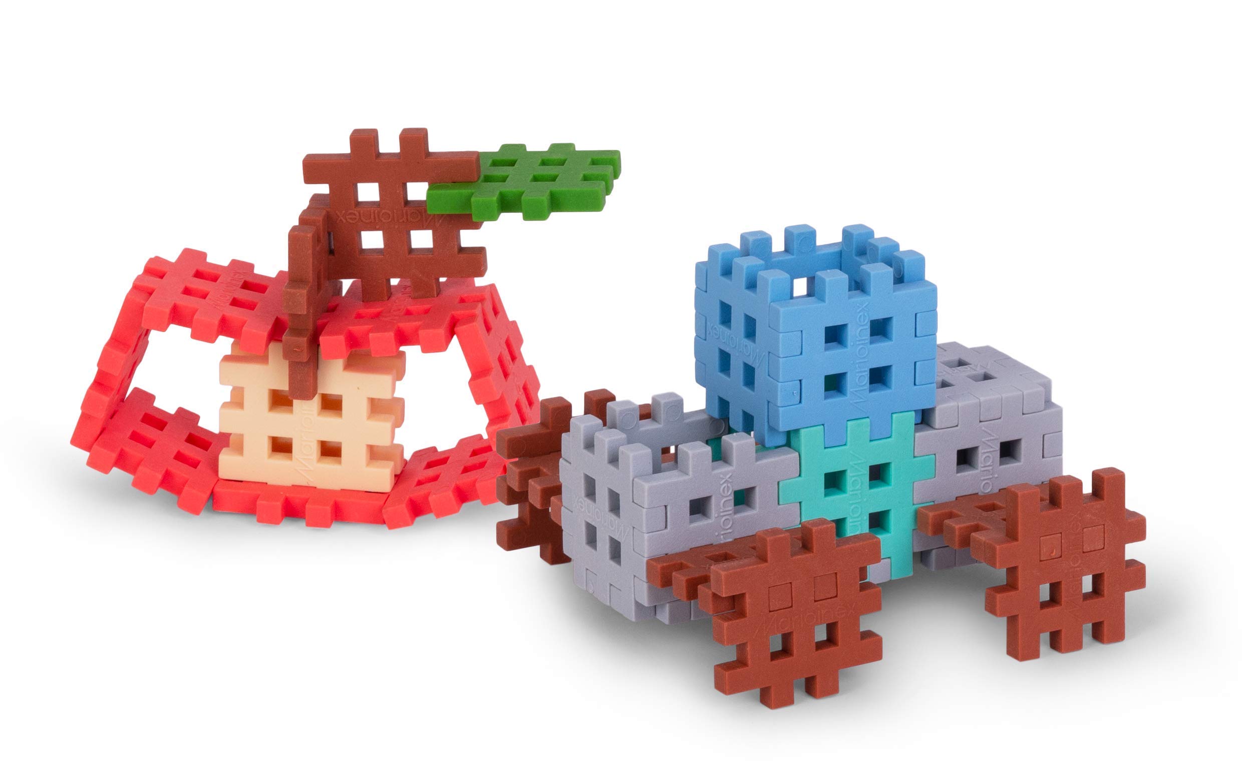 Marioinex STEM Toy Building Block Set with 70 Pieces in Blue, Green, Pink, Red, Teal Rubber for Ages 3-103 cm