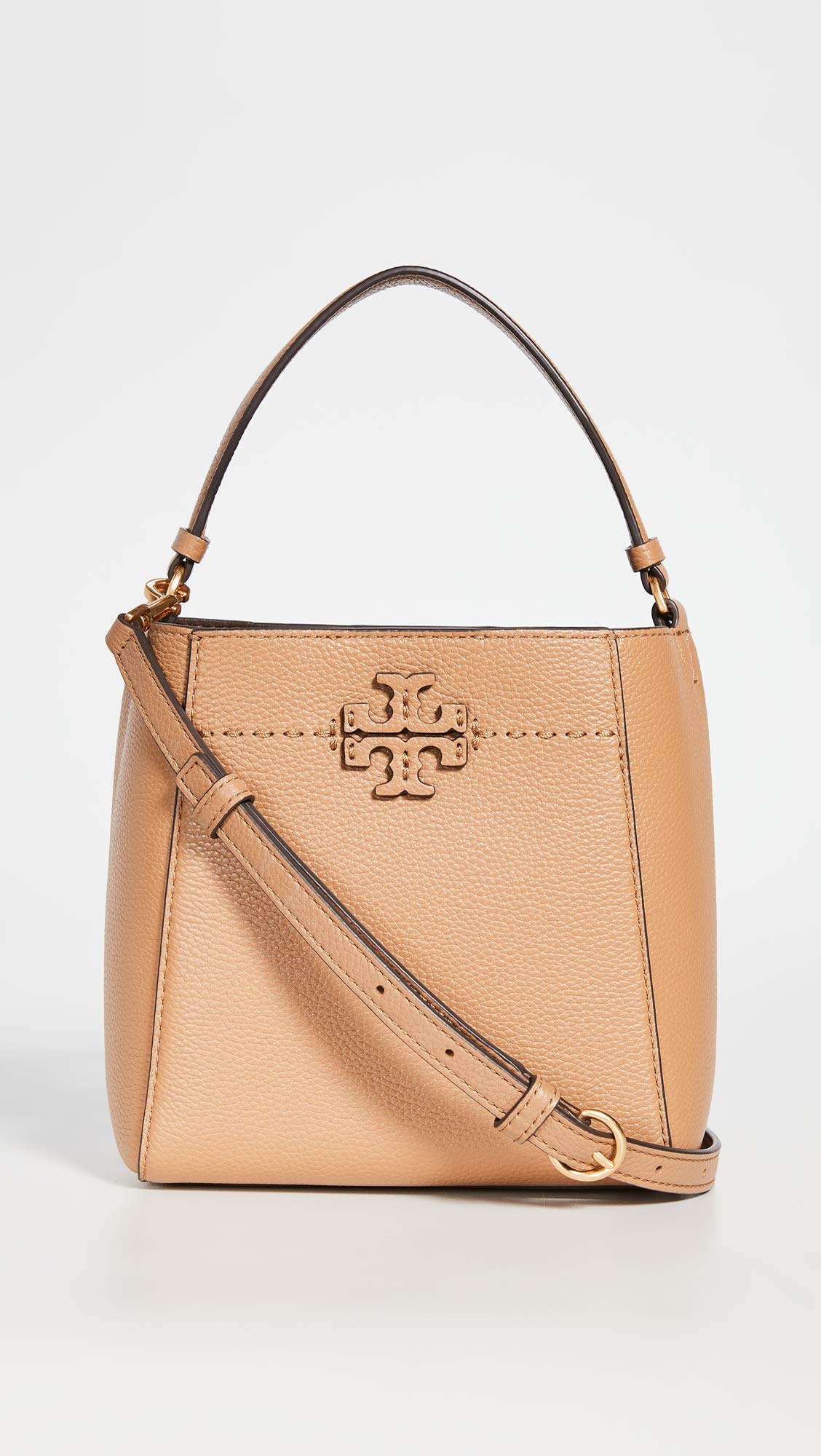 Tory Burch Women's Small McGraw Bucket Bag, Tiramisu, Tan, One Size