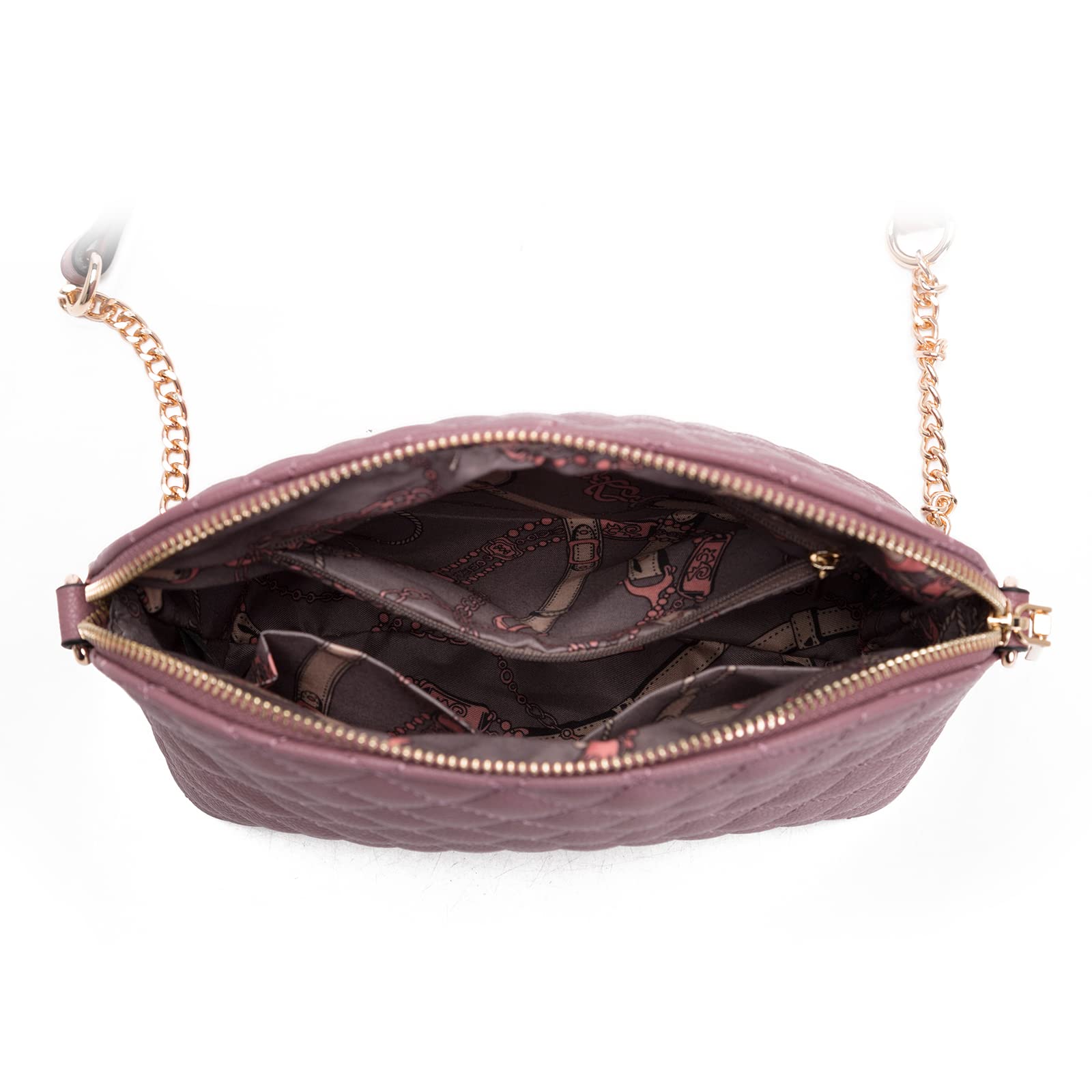 E Quilted Crossbody Bags for Women, Lightweight Medium Camera Bag Top Zipper Shoulder Purse