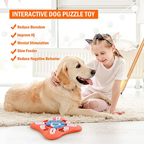 knitly Dog Puzzle Toys for IQ Training & Mental Enrichment, Interactive Dog Toys for Large Medium Small Dogs,Dog Treat Puzzle Dispensing Slow Feeder with Squeaky Design for Training & Fun Feeding
