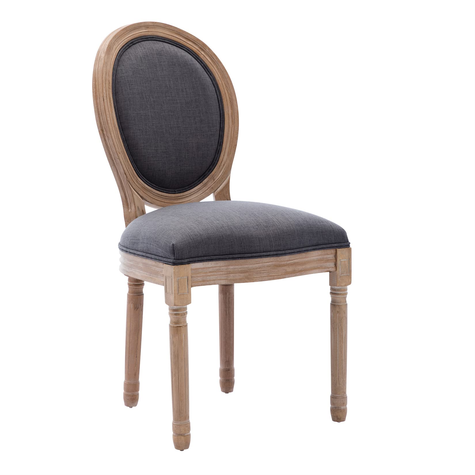 Bellemave Dining Chairs Set of 2 French Country Upholstered Dining Chairs Farmhouse Side Chairs with Solid Wood Frame for Living Room, Kitchen, Restaurant, Dark Gray