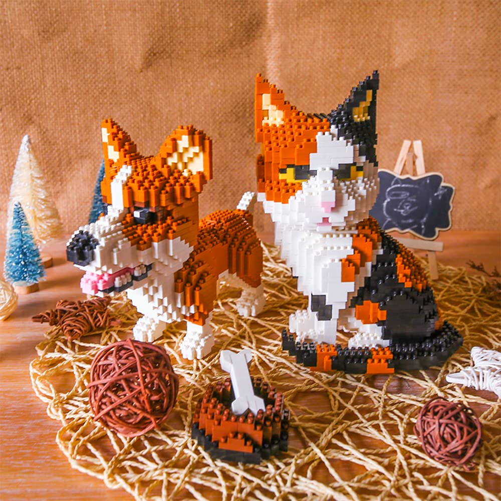 Uvini Adult Building Set, Blocks Pets, Micro Bricks Cat Animal Toy for Kids 10,11, 12, 13, 14, Teens or Adult, 1300 Pieces (1301)