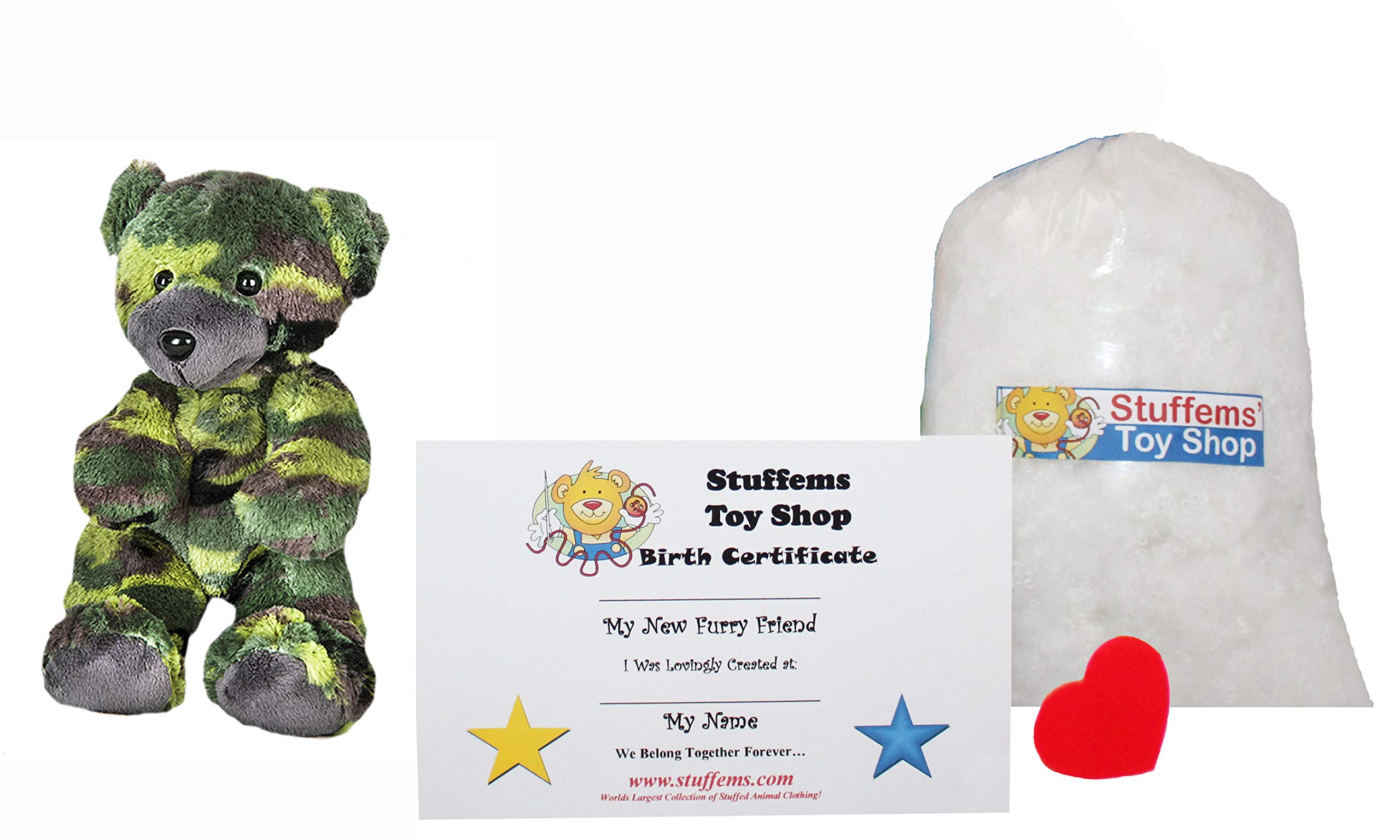 Make Your Own Stuffed Animal Mini 8 Inch GI The Camo Bear Kit - No Sewing Required!