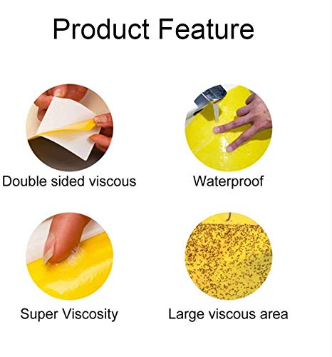 Faicuk 20-Pack Dual-Sided Yellow Sticky Traps for Flying Plant Insect Like Fungus Gnats, Aphids, Whiteflies, Leafminers - (6x8 Inches, Twist Ties Included)