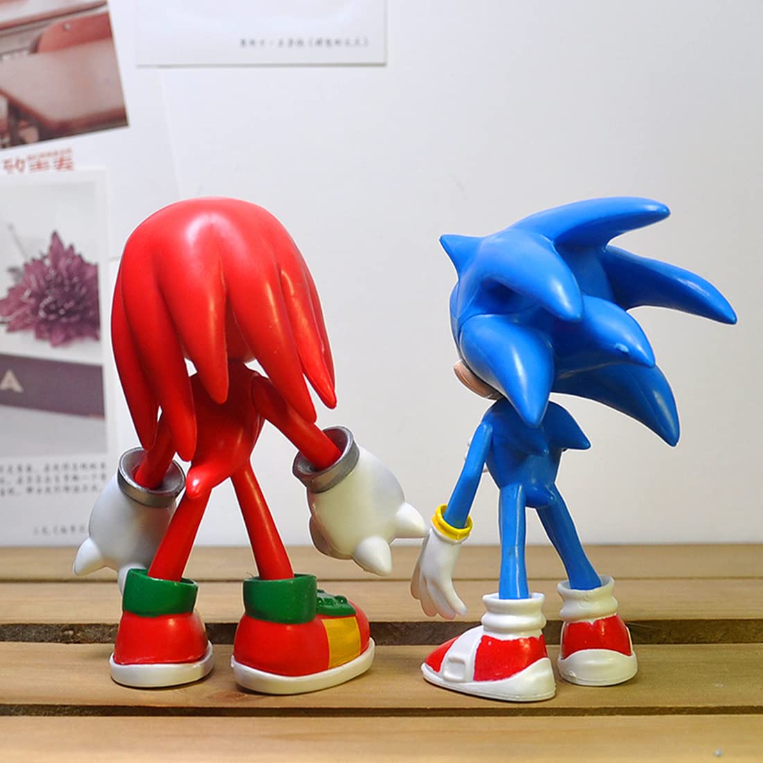 PKEDTNEL Sonic Action Figures, 4.8'' Tall Sonic The Hedgehog with Movable Joint Playsets Toys, Cake Toppers, Decorations or Toys for Kids (Pack of 5)