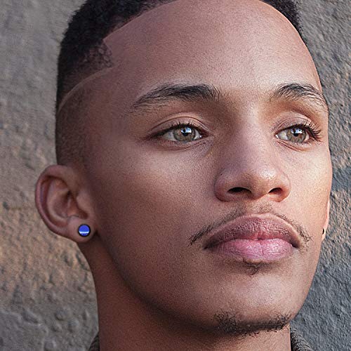 BodyJ4You 32PC Gauges Kit Ear Stretching 12G-00G Royal Blue Taper Marble White Plug Acrylic Expander