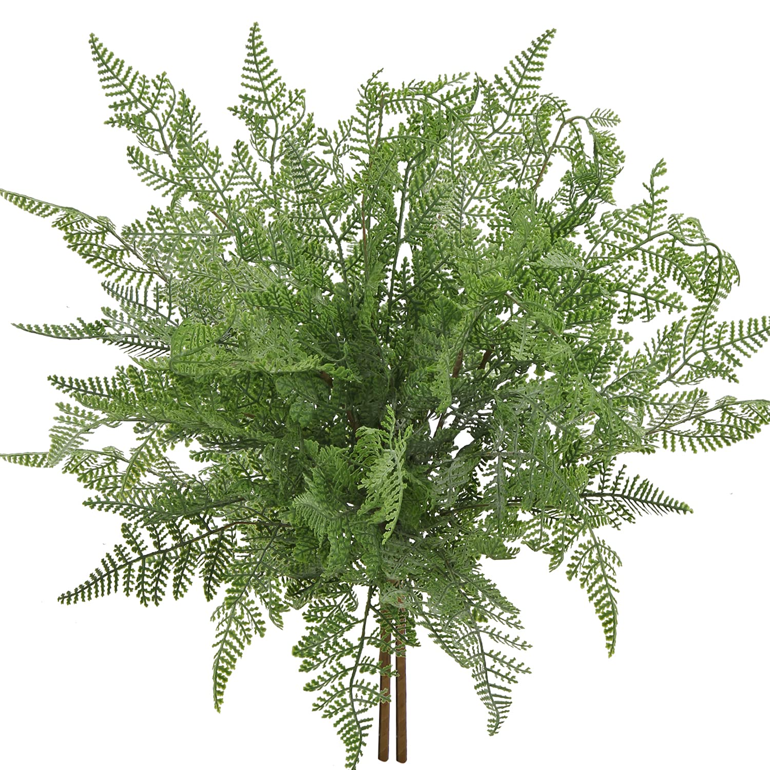 PLANT Artificial Boston Fern Plants Large Dusty Green Fake Greenery Shrubs 2 Pcs Faux Plant Bushes for Home Garden Office Farmhouse Indoor Outdoor Decor, 19 Inch