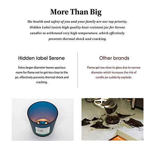 Hidden Label Large Scented Candle, Vanilla Butter Cake, 30oz 3 Wick Huge Candle, Serene Collection Slow Burn Natural Soy Candles for Home Scented