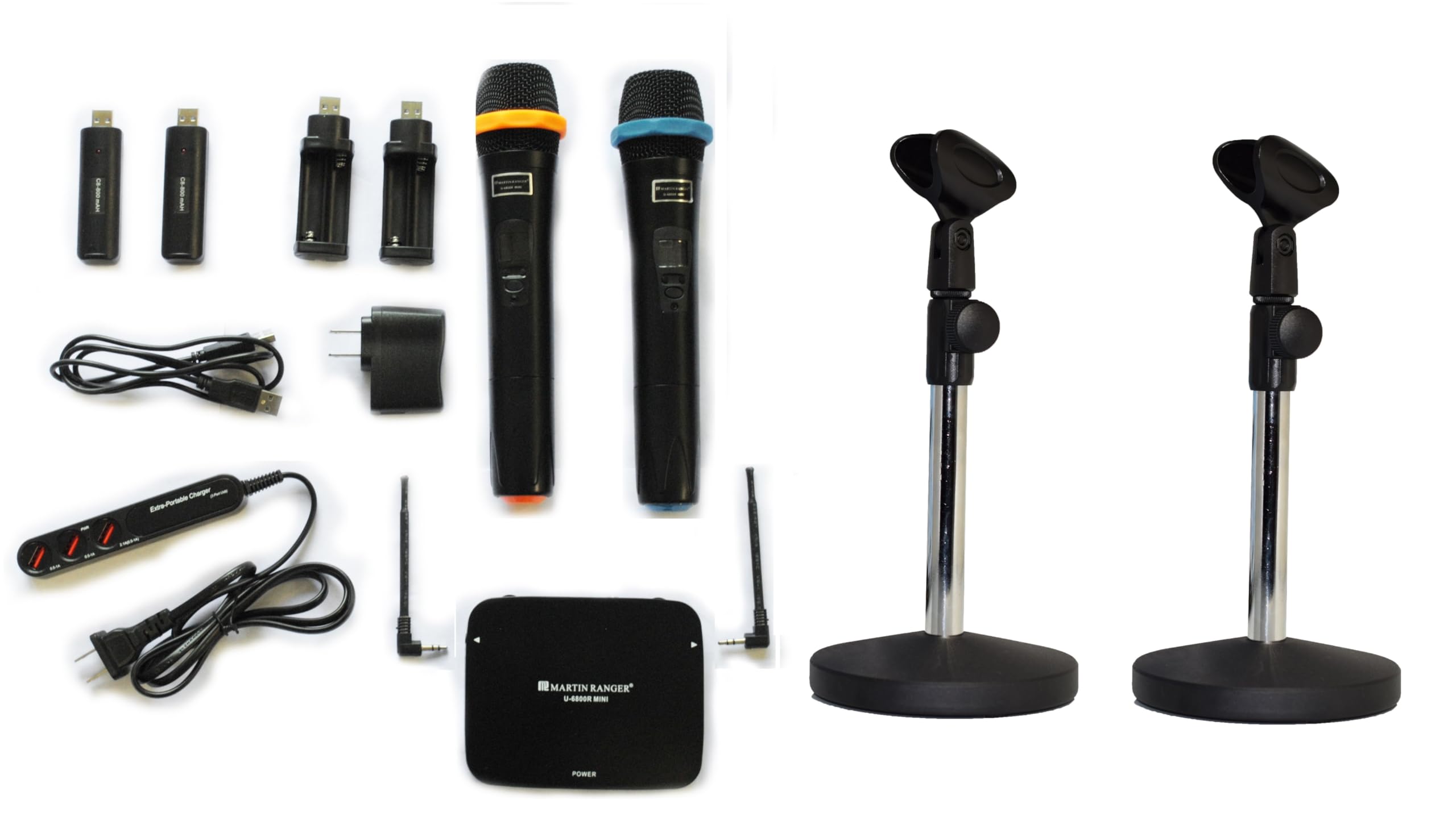 Martin Ranger U6800R-MINI Portable UHF Wireless Microphone Interference-Free Long Distance Operation, Ideal for Karaoke, Church, Weddings