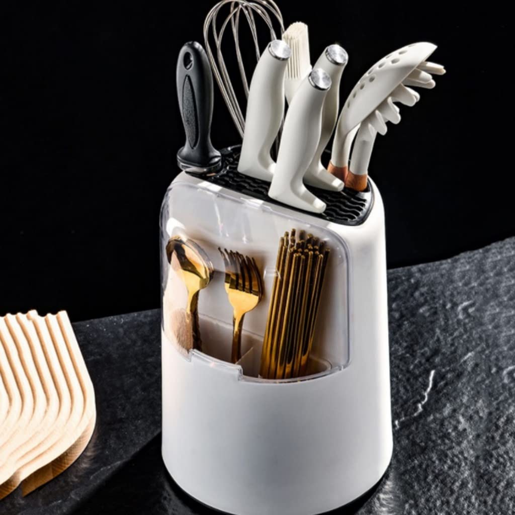 CZDYUF Kitchen Rotating Knife Rack Shelf Storage Box Household Countertop Multifunction Chopsticks Tube Kitchen Knife Rack