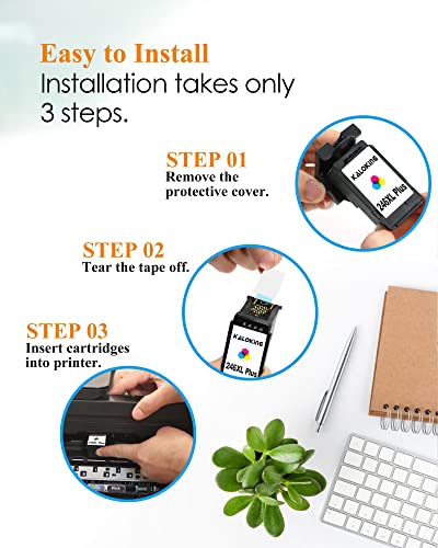 Remanufactured Ink Cartridge Replacement for Canon 245 246 XL Plus PG-245XL CL-246XL Combo Pack for Cannon PIXMA MX490 MG2522 MG2920 MG2922 TS302 (2 Pack)