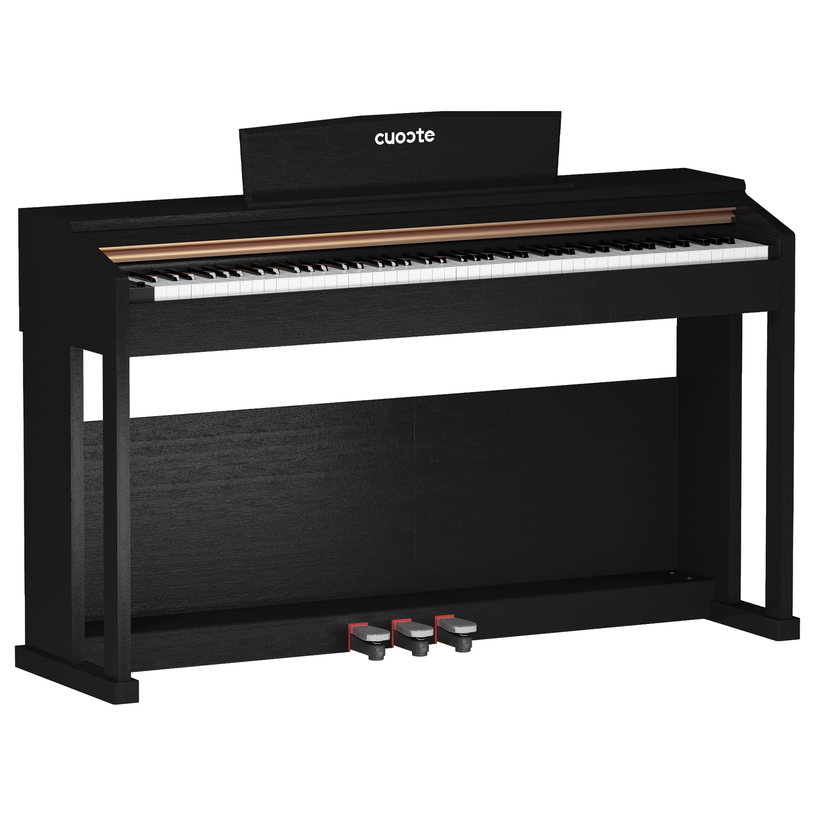 cuoote 88 Key Weighted Hammer Action Digital Piano w/Full-Size Weighted Keys, 3 Metal Pedals, Power Adapter, Headphone Jack, Muti-functional, Multi-tone Selection for Adults Beginners, Black