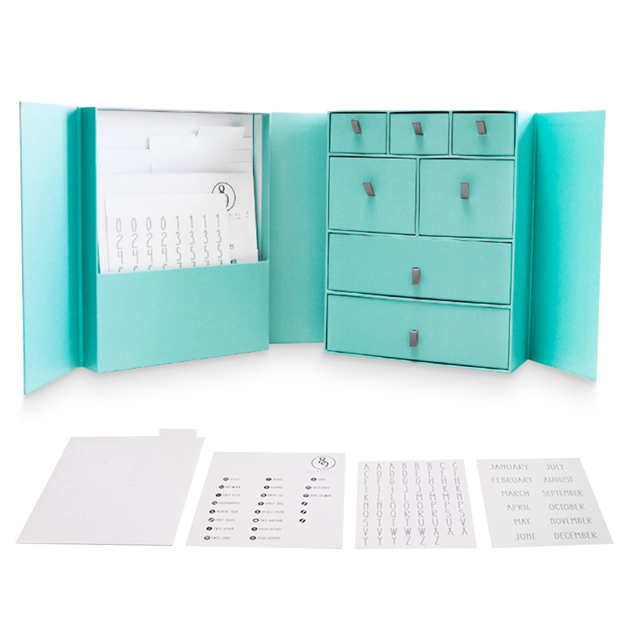EightyNine Design Baby Keepsake Box, Baby Girl Memory Box for Keepsakes, Including Paper Files and Stickers, Perfect Baby Gift