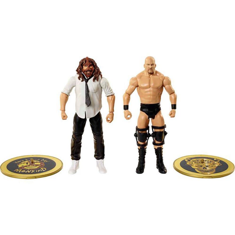 WWE MATTEL Stone Cold Steve Austin vs Mankind Championship Showdown 2 Pack 6 in Action Figures High Flyers Battle Pack for Ages 6 Years Old and Up