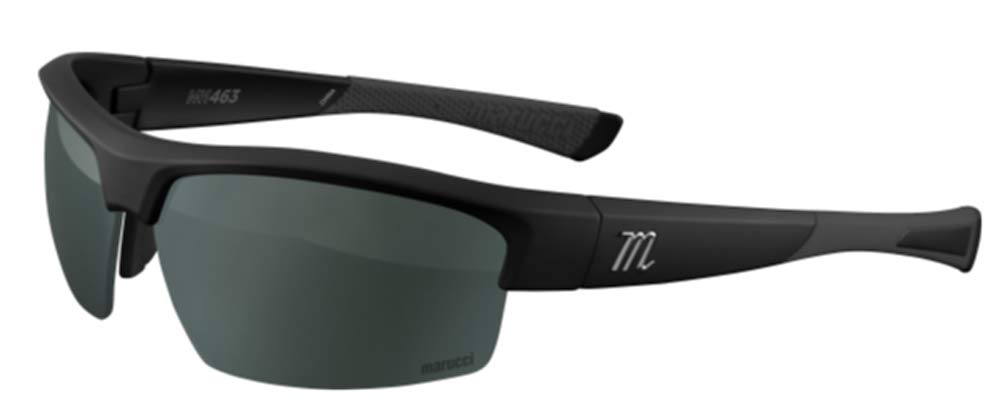 Marucci Sports - MV463 Matte Black-Green, with Charcoal Mirror (MSNV463-MB-BK) Baseball Performance Sunglasses