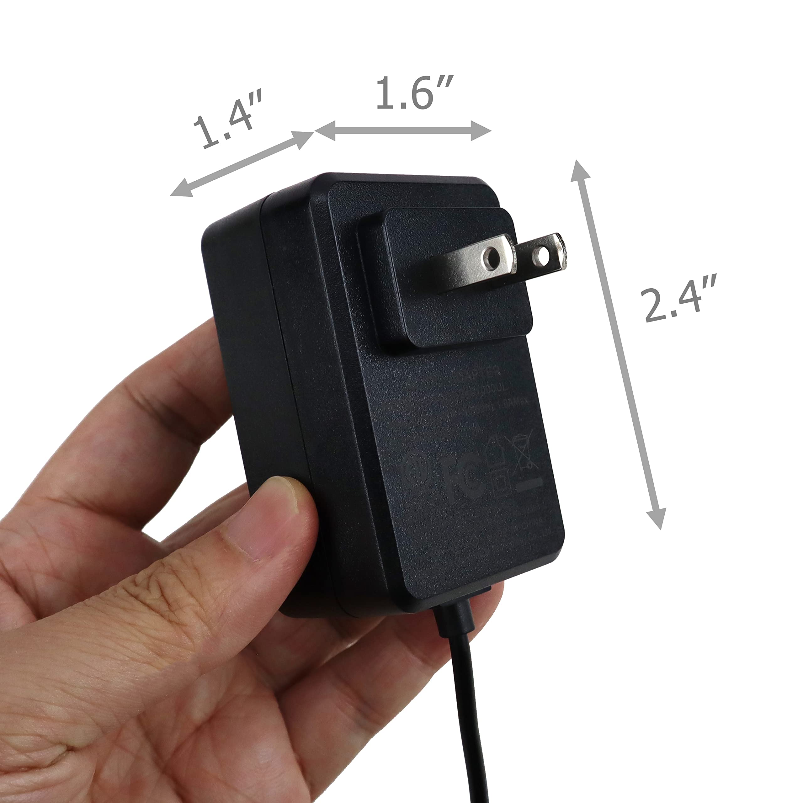 EIKS Wall Charger DC 8.4V/1A Replacement Power Supply for Camera Headlight Flashlight Massager with 5.5x2.5mm Tip & 8 Selectable Tips - Comply with ETL Certificate