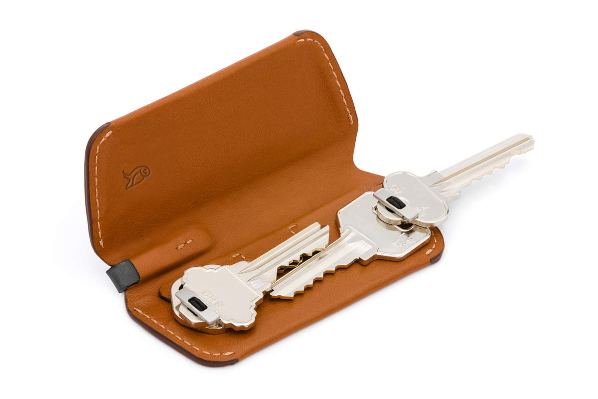 Bellroy Key Cover Plus, Second Edition (Slim Leather Key Organizer, Minimalist Bifold Design with Magnetic Closure, Holds 4-8 Keys) - Caramel