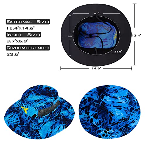 KastKing Sol Armis UPF 50 Boonie Hat - Sun Protection Hat, Fishing Hat - Breathable Fabric - Comfortable - Prym1 Camo,Shoreline