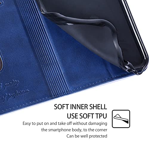 Fansipro Wallet Folio Case for Oppo Reno 6 PRO 5G Snapdragon Edition, Premium PU Leather Slim Fit Cover, 2 Card Slots, Exact Cutouts, Blue