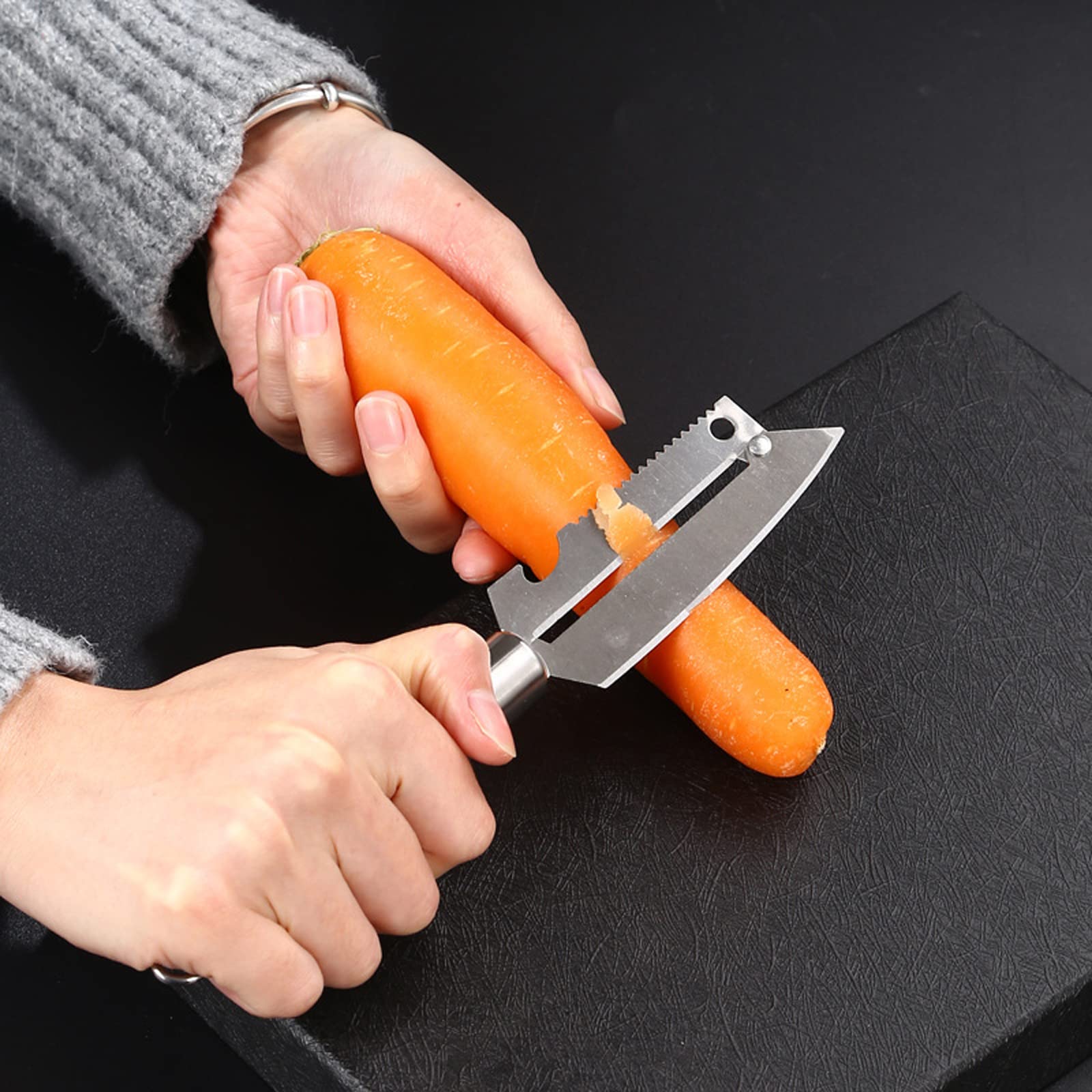 Chop Guard for Fingers, Finger Guards for Cutting Pack of 8, Stainless Steel Finger Guards with Peeler, Knife Cutting Protector for Kitchen Slicing Dicing Chopping Safe