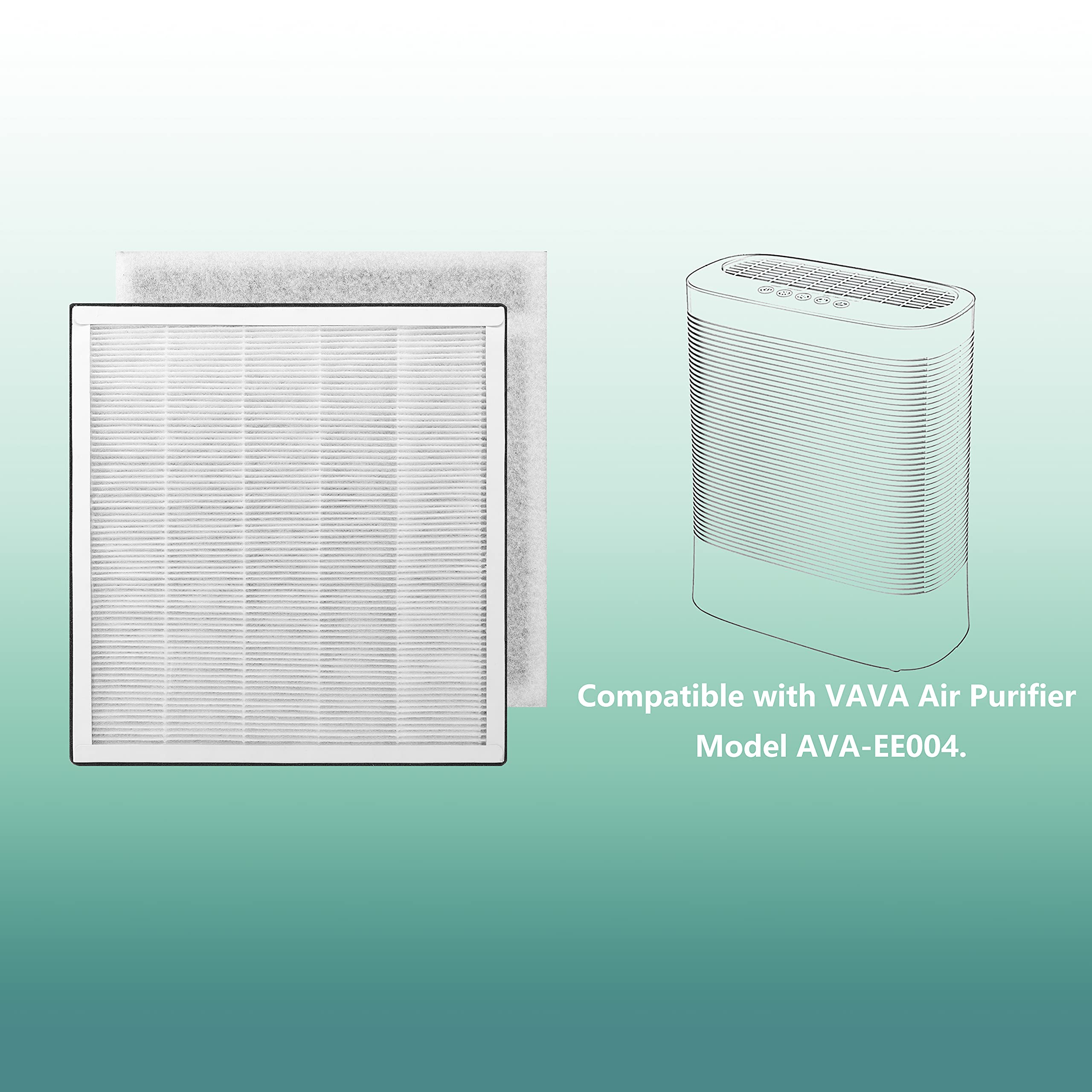 VA-EE004 True HEPA Replacement Filter, Compatible with VAVA VA-EE004 Air Purifier, 2 Pack
