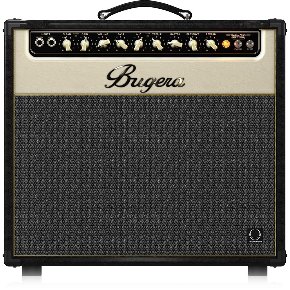 Bugera V55 INFINIUM 55-Watt Vintage 2-Channel Tube Combo with INFINIUM Tube Life Multiplier, Original Turbosound Speaker and Reverb