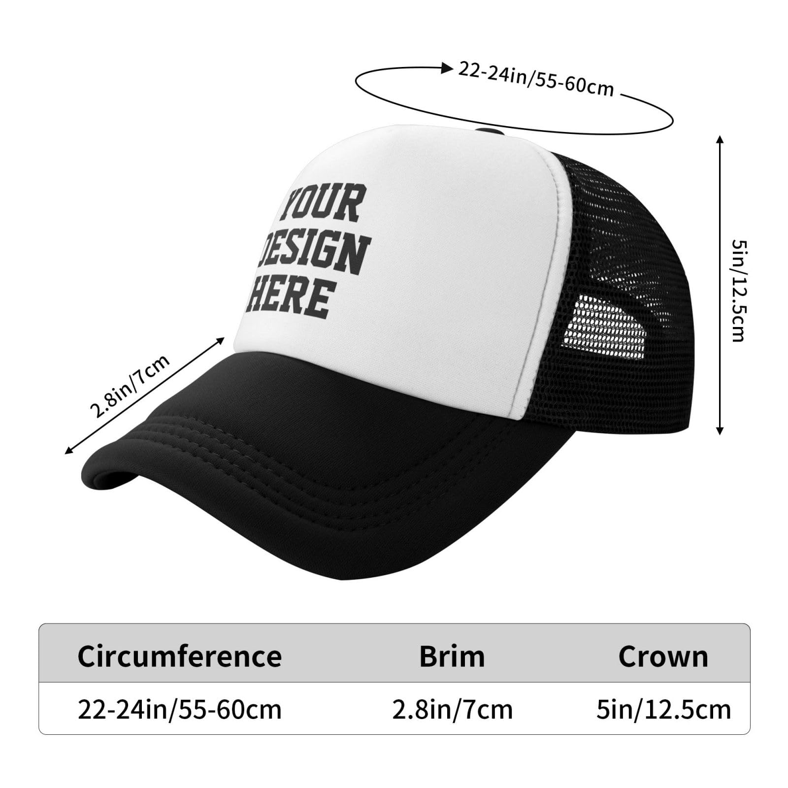 Custom Baseball Cap Your Design Here, Custom Hat Design Your Own Classic Mens Womens Trucker Hat Blue Hat, One Size