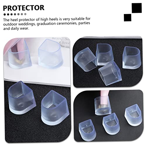 High Heel Chair Latin Heel Cover 16pcs Heel Repair Covers Antislip High Heel Pads High Heel Shoe Caps PVC Bagged Transparent Protection Plug Heel Protective Covers Dance Heel Cover