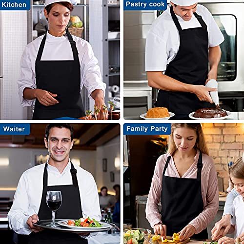 URED 1pcs Black Apron For Women,Bib Kitchen Apron,Extra Long Protection From Knee To Chest,Nail Tech Apron With Pockets,Artist Apron With Pockets,Chef Apron Elegant life RPET fabric