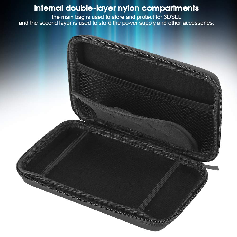 CHICIRIS Storage Bag Versatility EVA Material Game Consoles Storage Bag Used to Store for 3DS LL 3DS Office Home(Black)