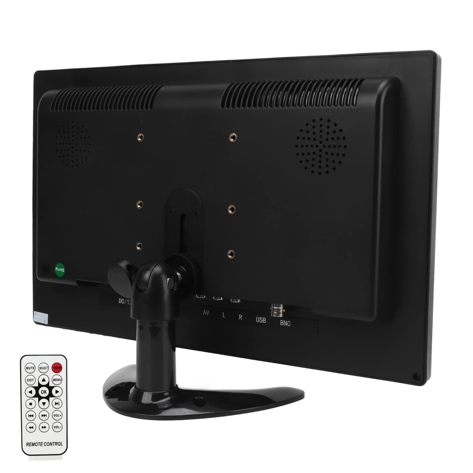 Cuifati 13 Inch TFT LED Monitor Support VGA HD Multimedia Interface AV BNC USB DC, PC Monitor with Double Speaker, Remote Control and Adjustable Bracket