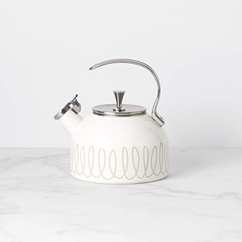 Kate Spade New York 886301 Charlotte Street Gray Metal Kettle, Grey, 2.5 qt (2.4 L)