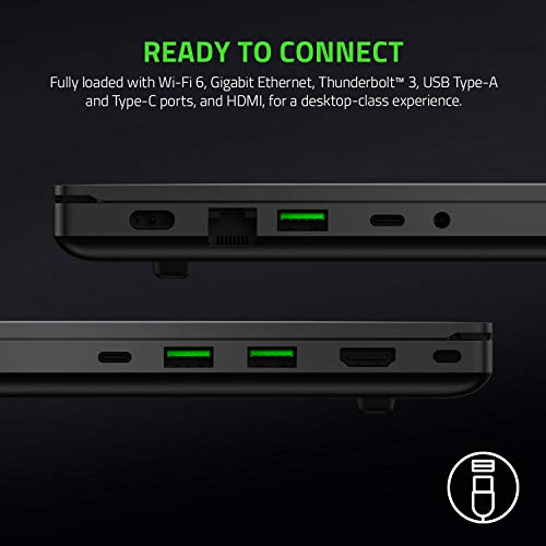 Razer Blade 15 Base Gaming Laptop 2021: Intel Core i7-10750H 6 Core, NVIDIA GeForce RTX 3070, 15.6" FHD 1080p 144Hz, 16GB, 512GB SSD - CNC Aluminum - Chroma RGB Lighting - Thunderbolt 3