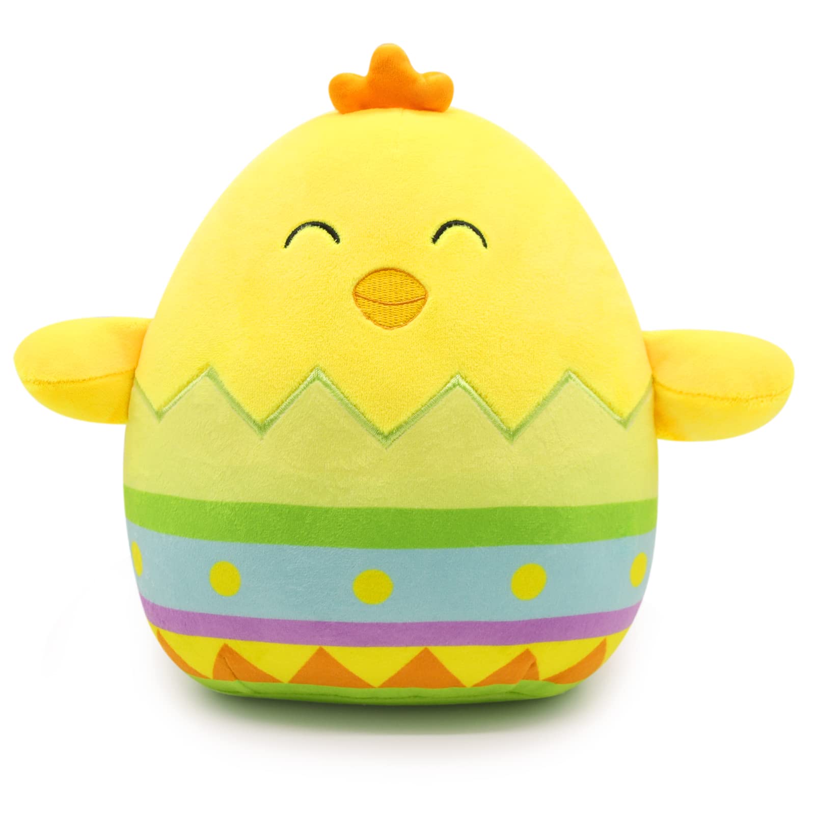 Chick Plush Pillow Toys, Kawaii Chick Stuffed Animals Plushie, Soft Easter Colored Eggs Chick Doll Pillow Easter Plush Gift for Kids