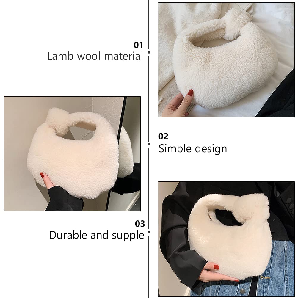 VALICLUD Winter Plush Dumpling Bag Fashionable Handbag Portable Storage Pouch