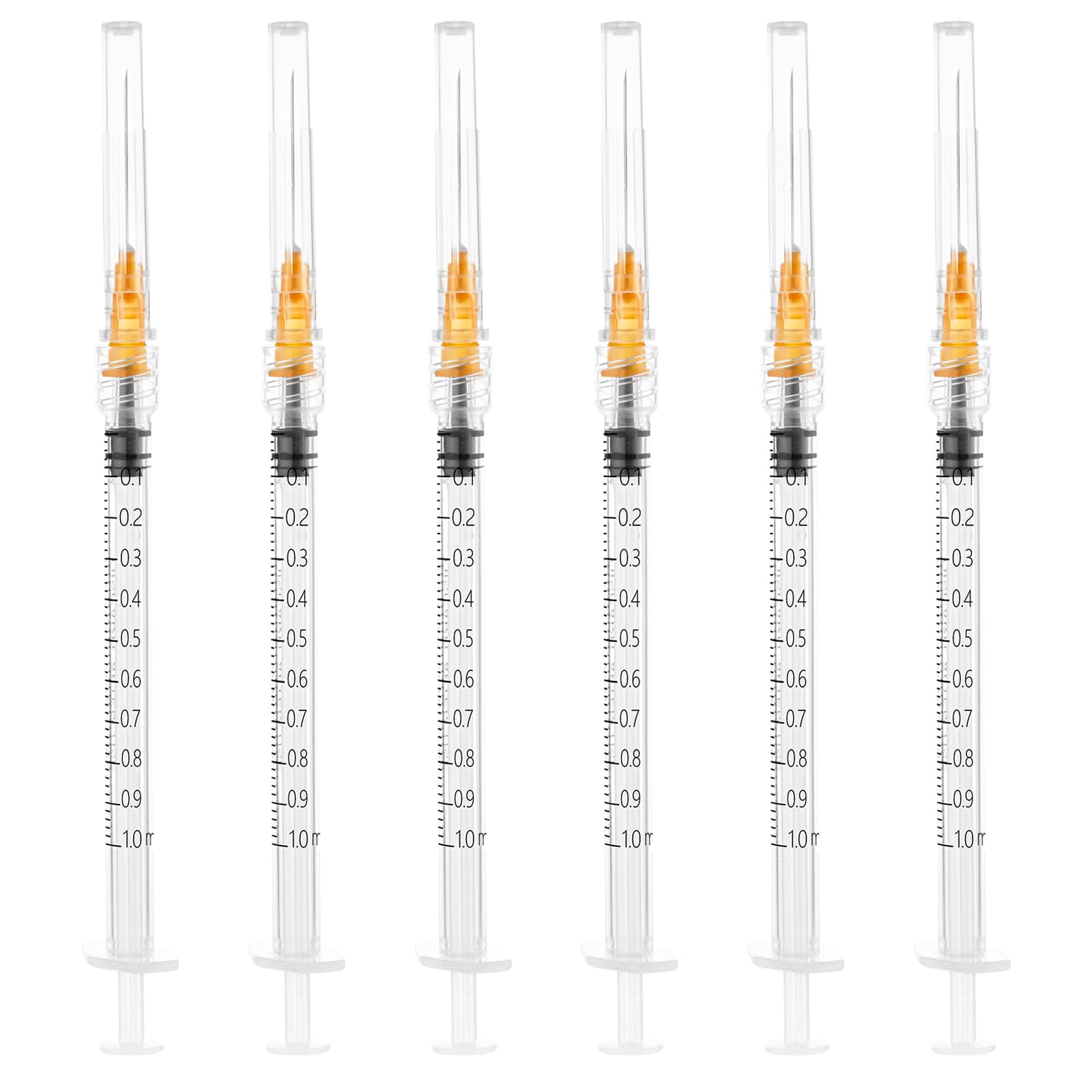 Eomhept 1ml 1cc 25 Gauge 1inch 25mm Disposable Lab Supplies, Individual Packing, Pack of 100