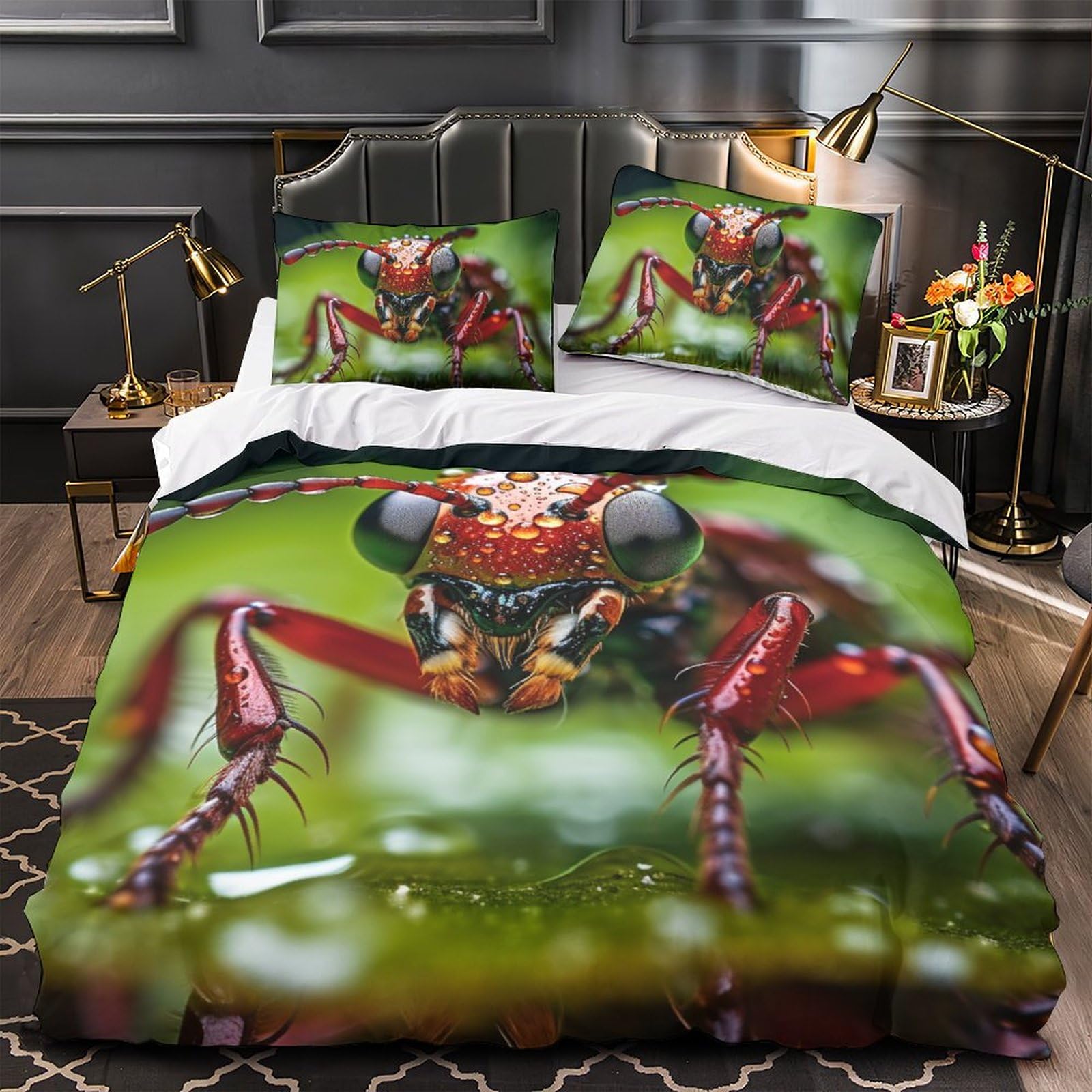 EVMILA Ants Comforter Covers Duvet Cover Quilt Cover 3D Print Insects for Teens and Adults with Pillow Cases with Zipper Closure Soft Microfiber Bedding Set 3 Pieces Full(203x228cm)
