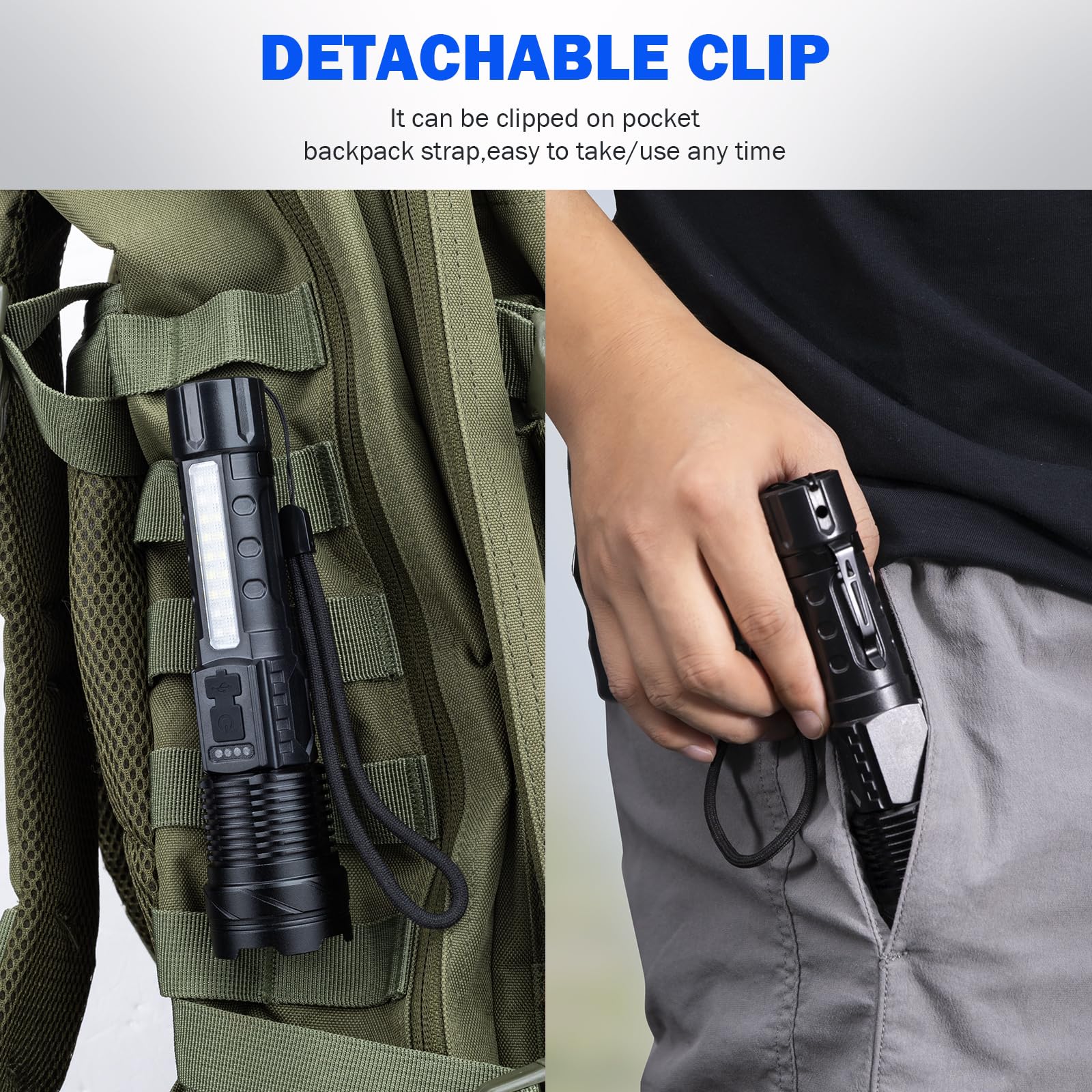 Cinlinso Flashlight High Lumens Rechargeable 2 Pack, 980000 Lumen Super Bright Led Flashlights with 7 Light Modes, IPX6 Waterproof, Powerful Handheld Flash Light for Camping Home Emergencies
