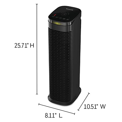 Honeywell InSight HEPA Air Purifier with Air Quality Indicator and Auto Mode, for Large Rooms (200 sq. ft), Black - Wildfire/Smoke, Pollen, Pet Dander, and Dust Air Purifier,HPA180B