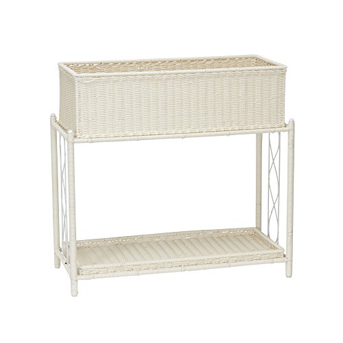 Household Essentials ML-5017 Indoor Outdoor Resin Wicker Planter Stand, 2 Piece