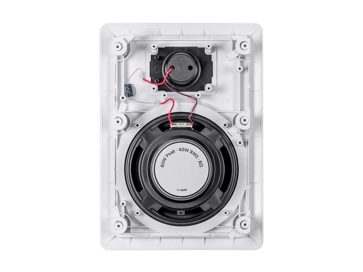 Monoprice 2-Way Polypropylene In-Wall Speakers - 6.5 Inch (Pair) With Paintable Grille - Aria Series,White