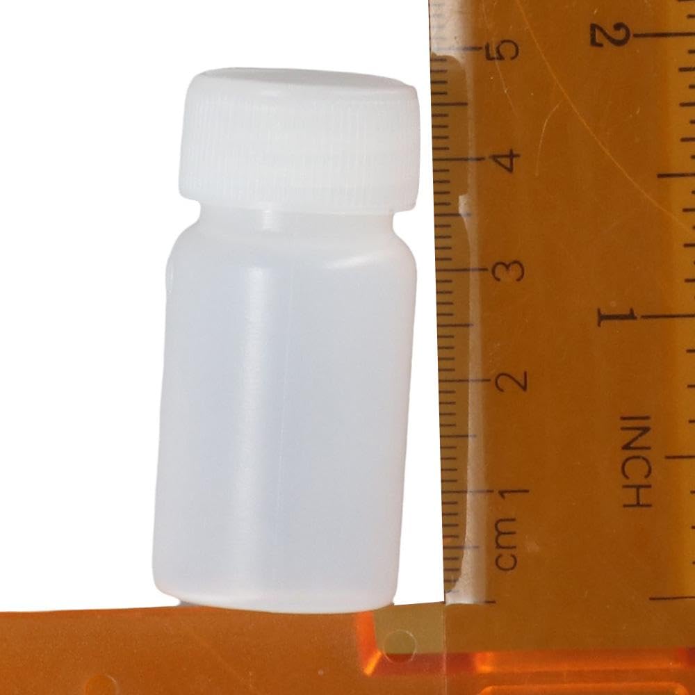 FEIYING 100pcs 10ml Plastic Travel Empty Small Mouth Graduated Lab Chemical Container Reagent Bottle, Sample Bottles Sealing Bottles Liquid Medicine Bottles with Caps